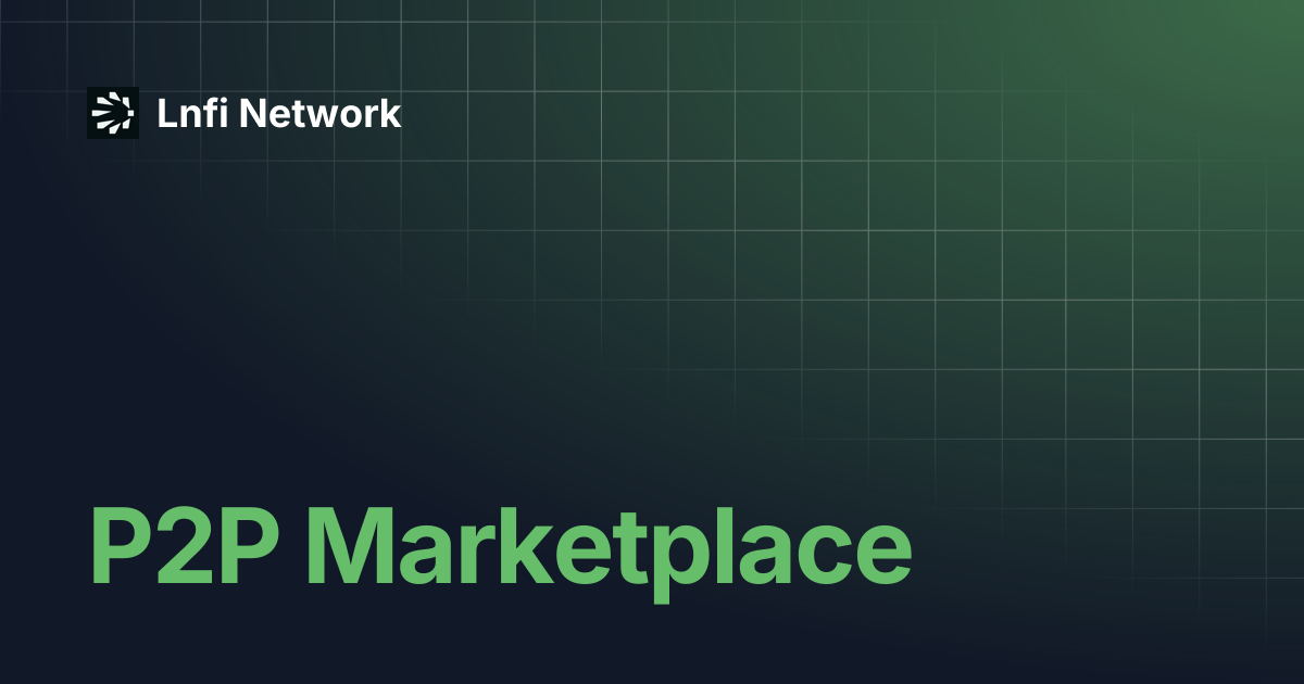 P2P Marketplace | Lnfi Network